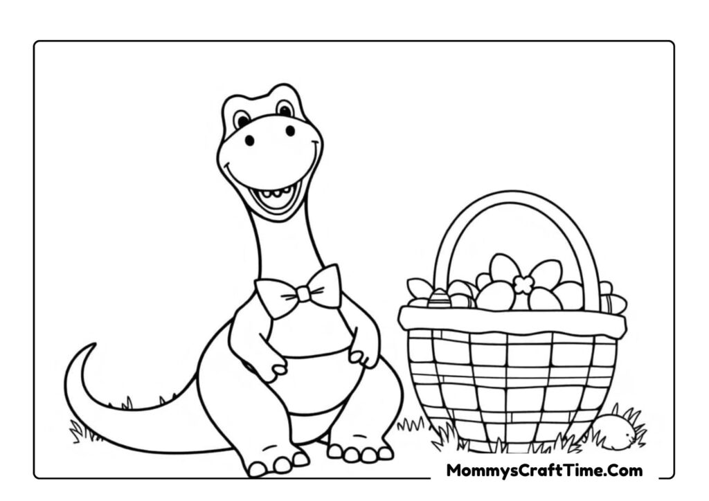 13 Free Easter Dinosaur Coloring Pages: Easy For Kids