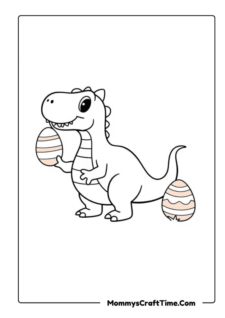 13 Free Easter Dinosaur Coloring Pages: Easy For Kids