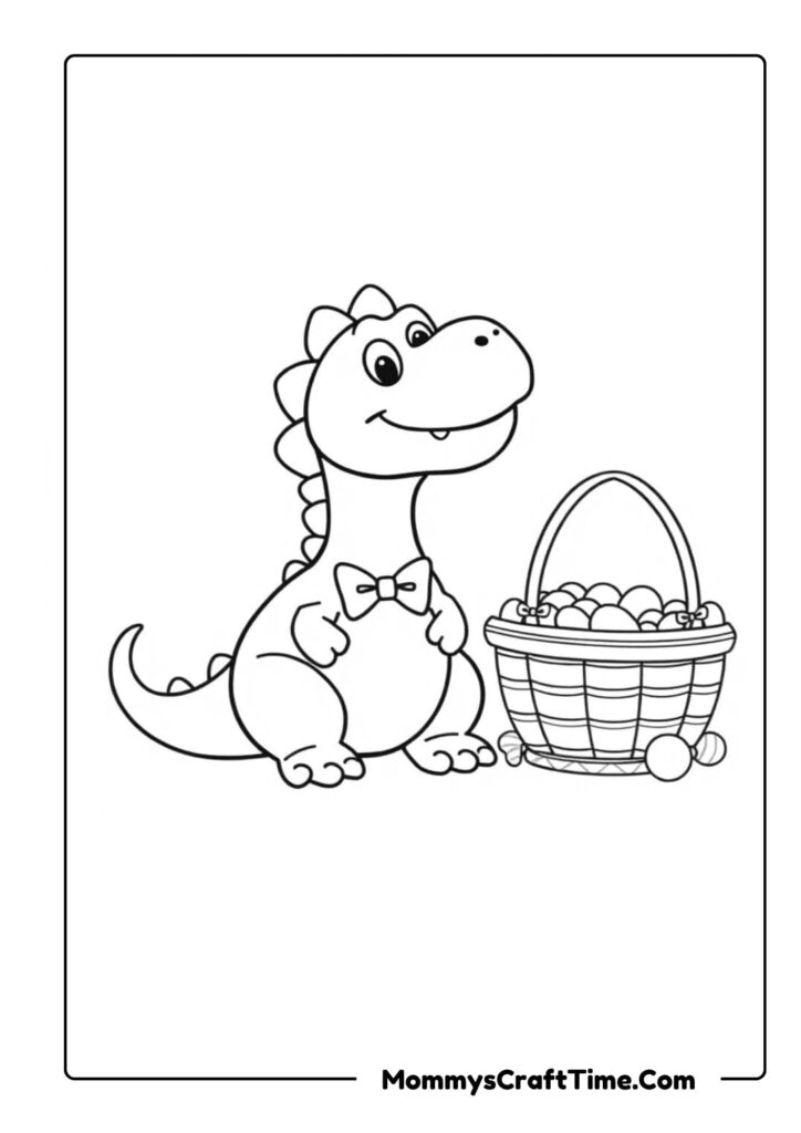 13 Free Easter Dinosaur Coloring Pages: Easy For Kids