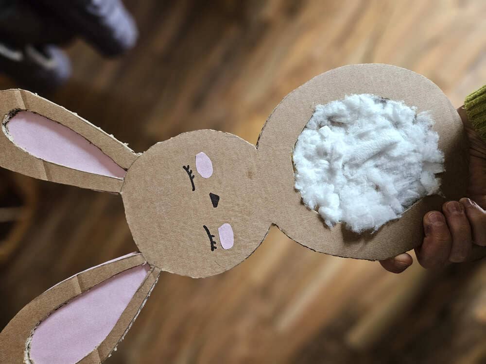 Easy Cardboard Easter Bunny Craft For Toddlers