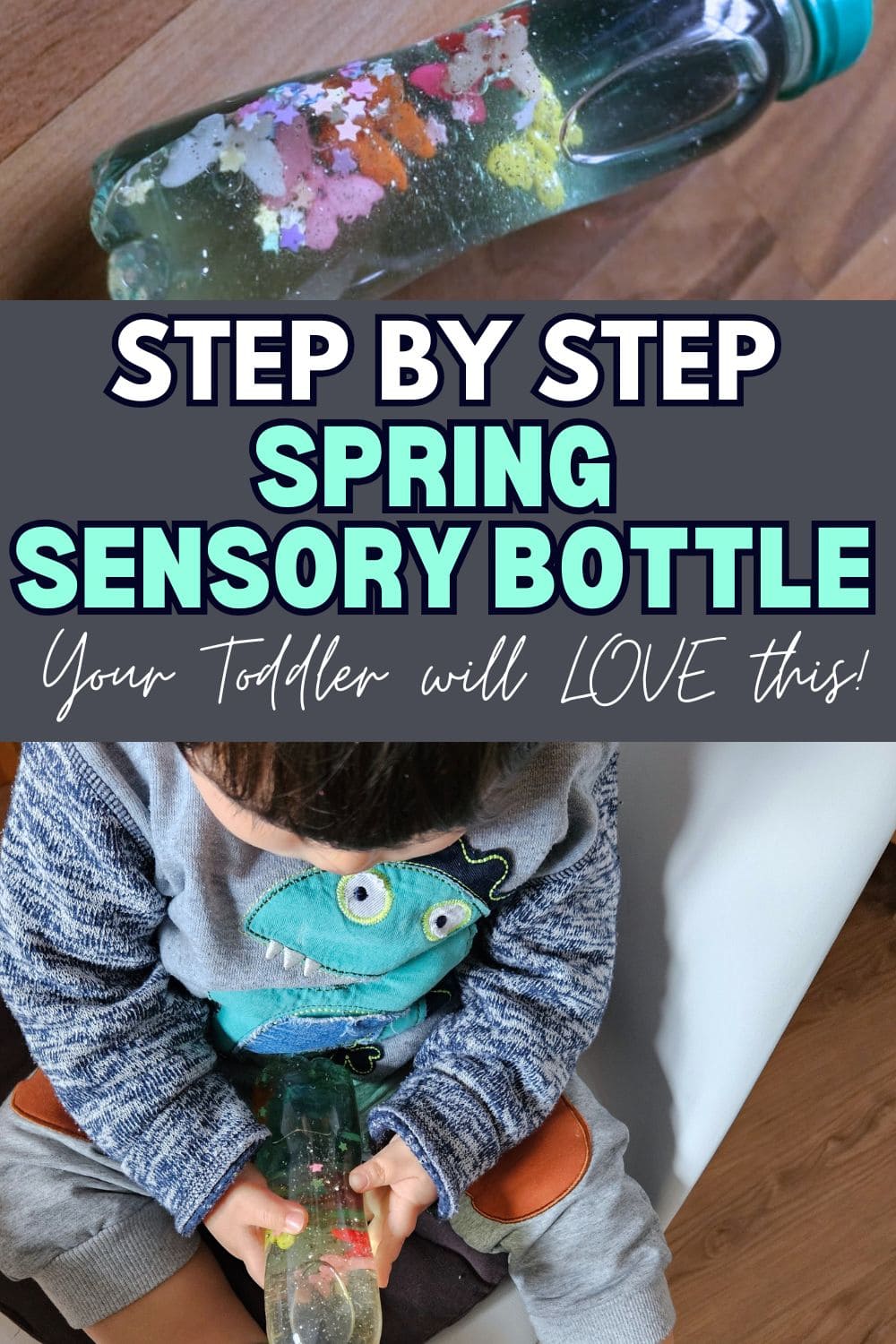A Vegetable Oil And Water Spring Sensory Bottle -Easy Mixing Fun