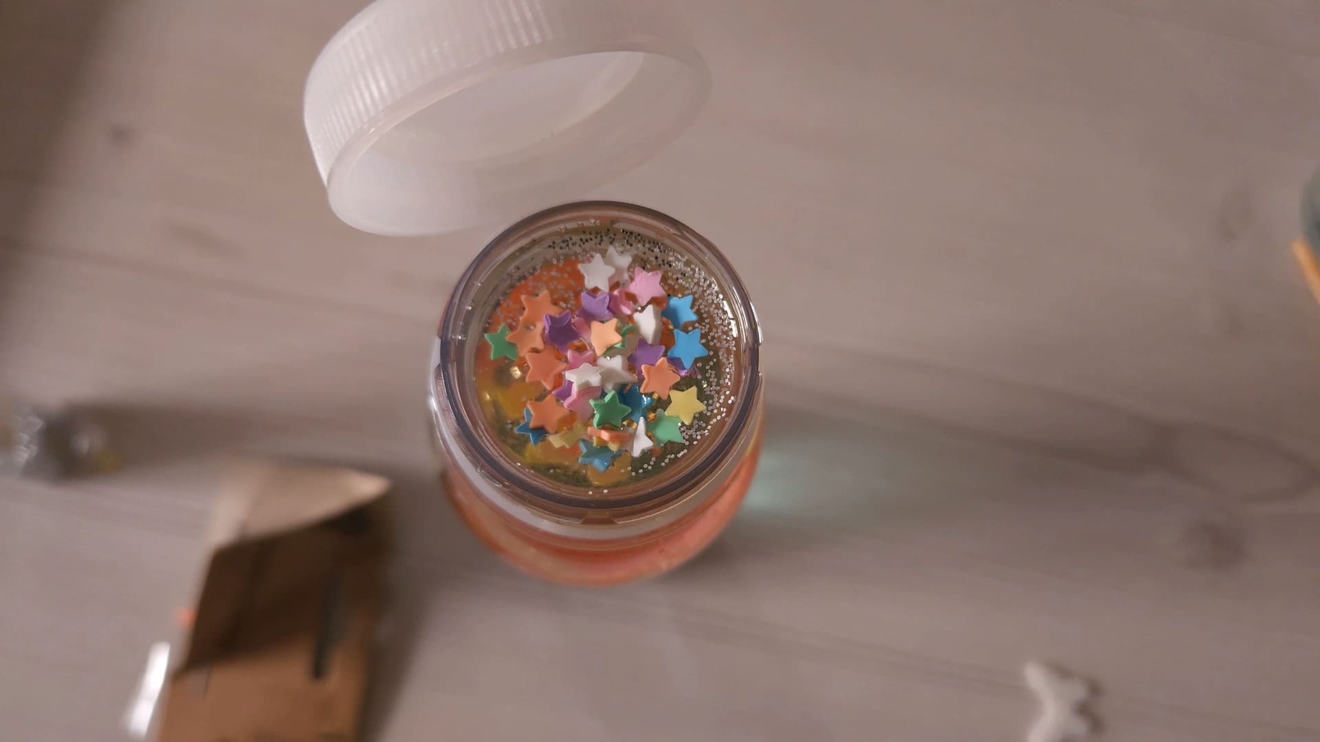 A Vegetable Oil And Water Spring Sensory Bottle -Easy Mixing Fun